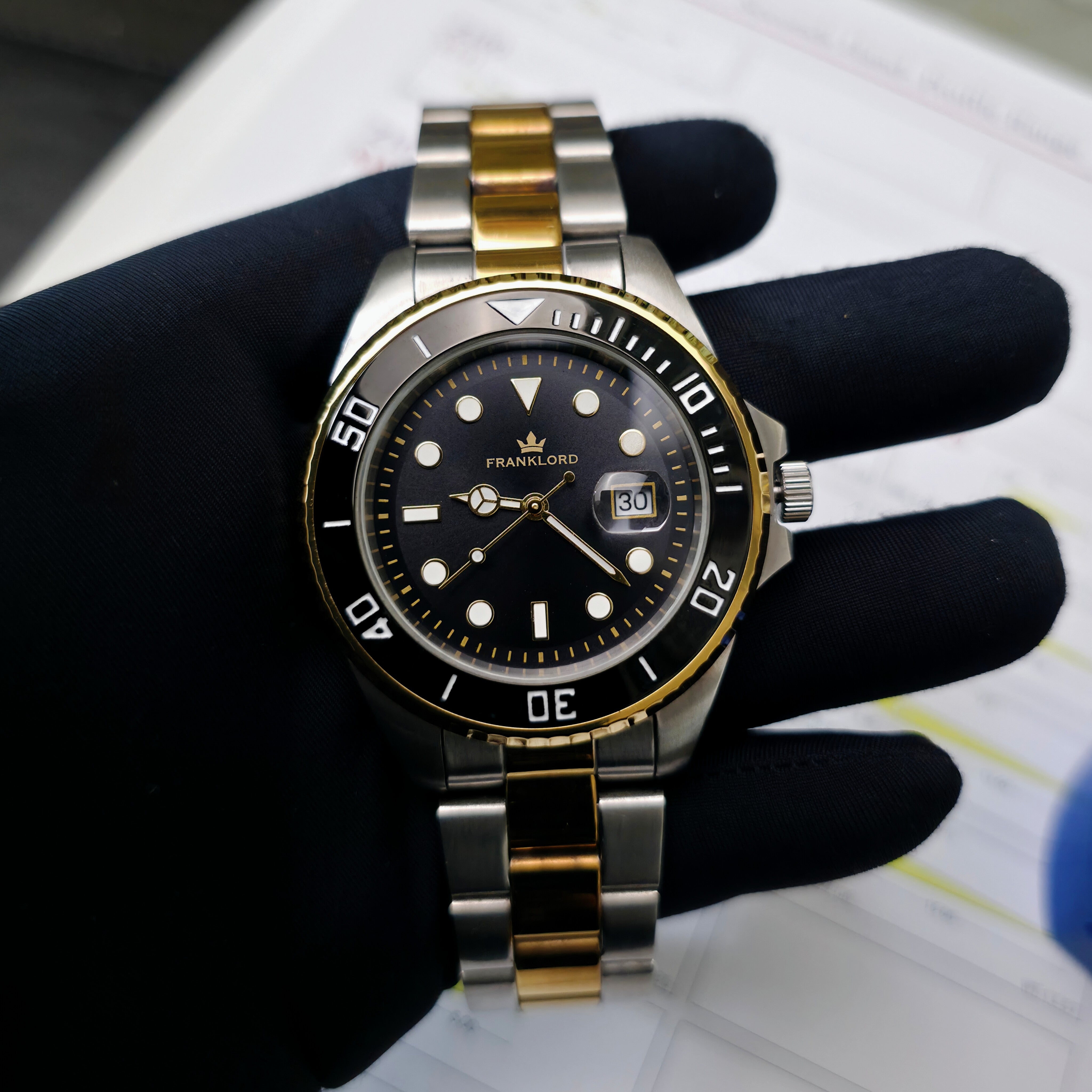 Franklord Regal Mariner – Onyx Gold | Black-Gold Stainless Steel Luxury ...