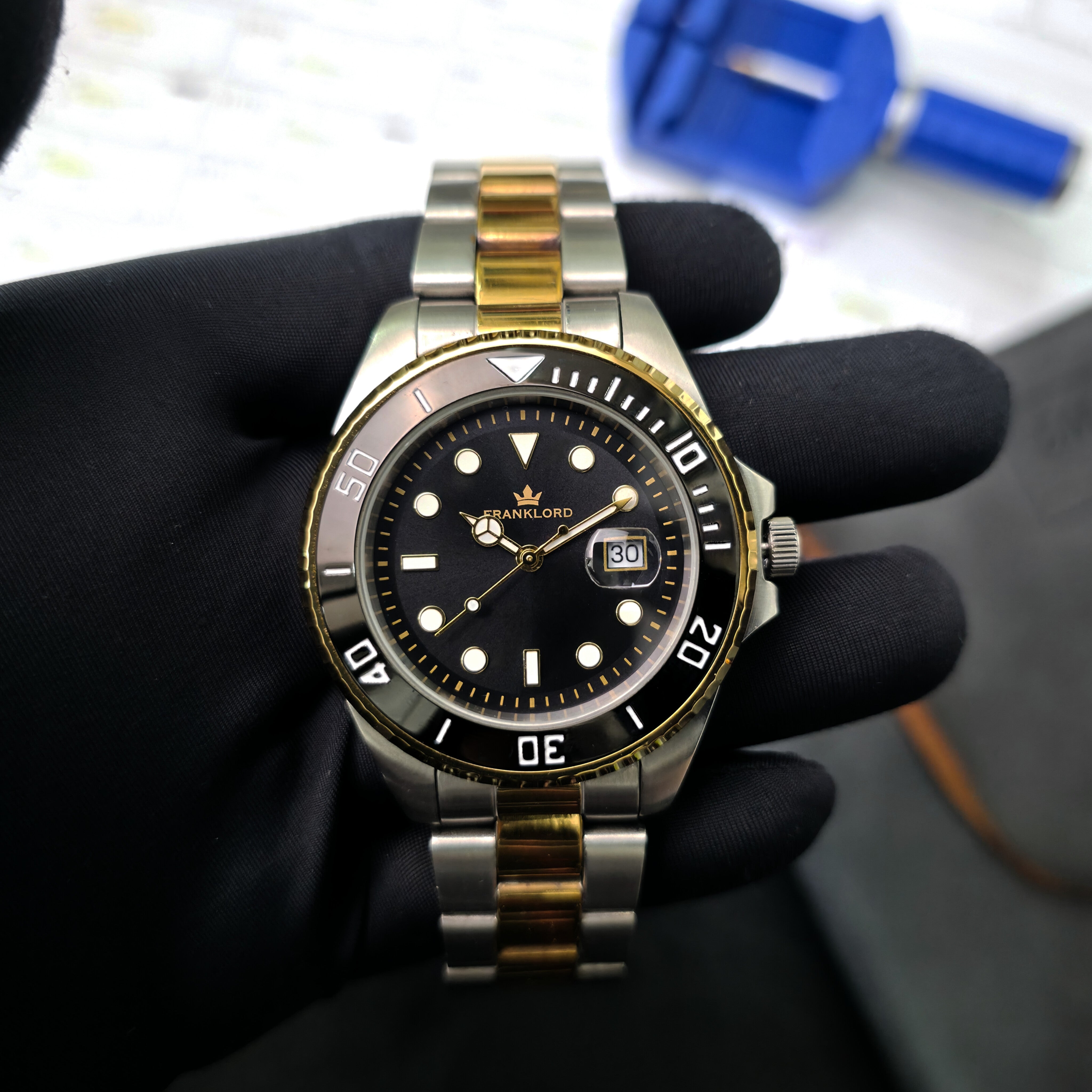 Franklord Regal Mariner – Onyx Gold | Black-Gold Stainless Steel Luxury ...